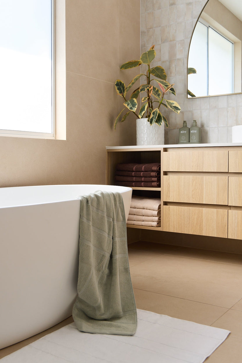 Latte Grid Bamboo Sheet Set – Mulberry Threads