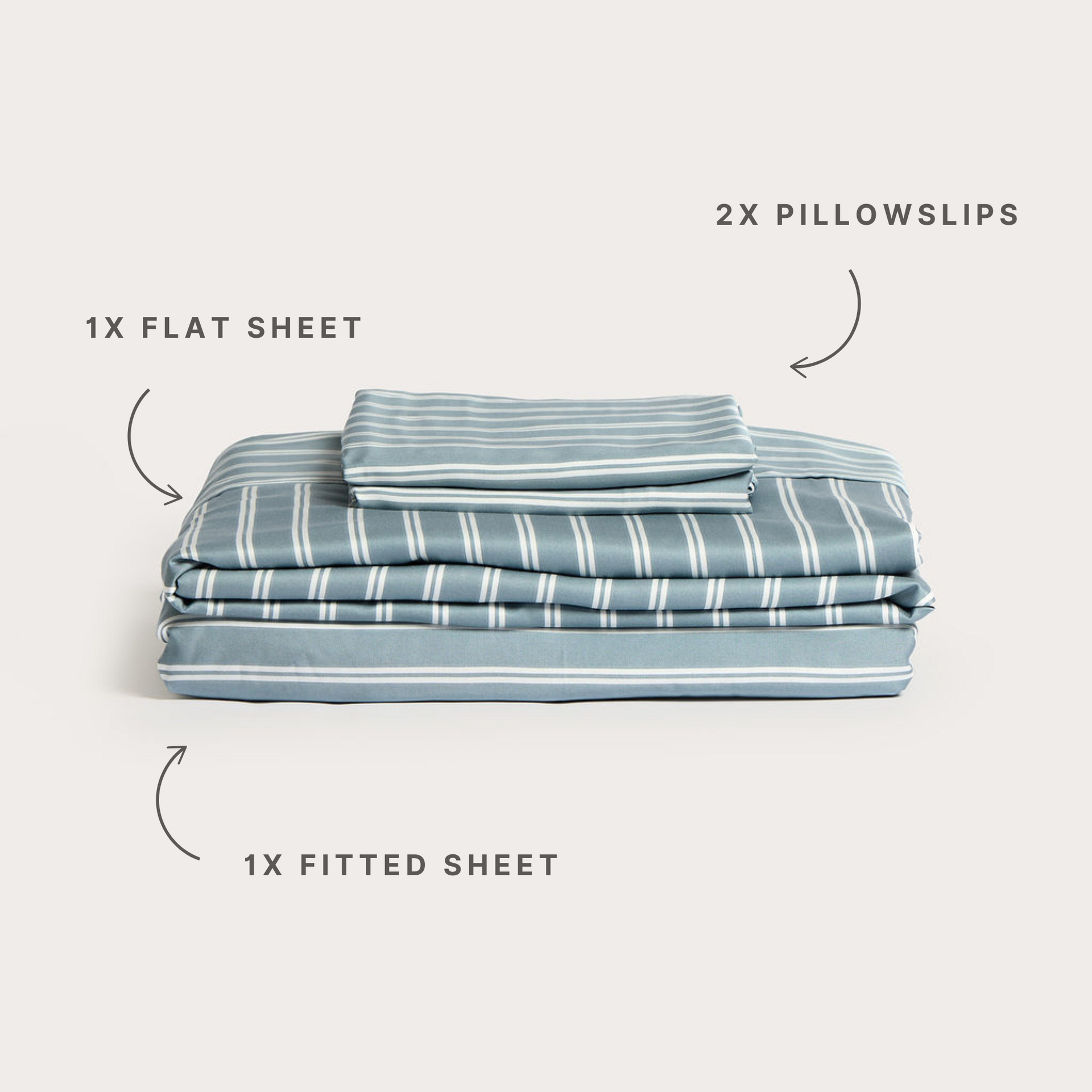 Bamboo Sheet Set Bay Stripe | Breathable, Soft & OEKO-TEX Certified ...