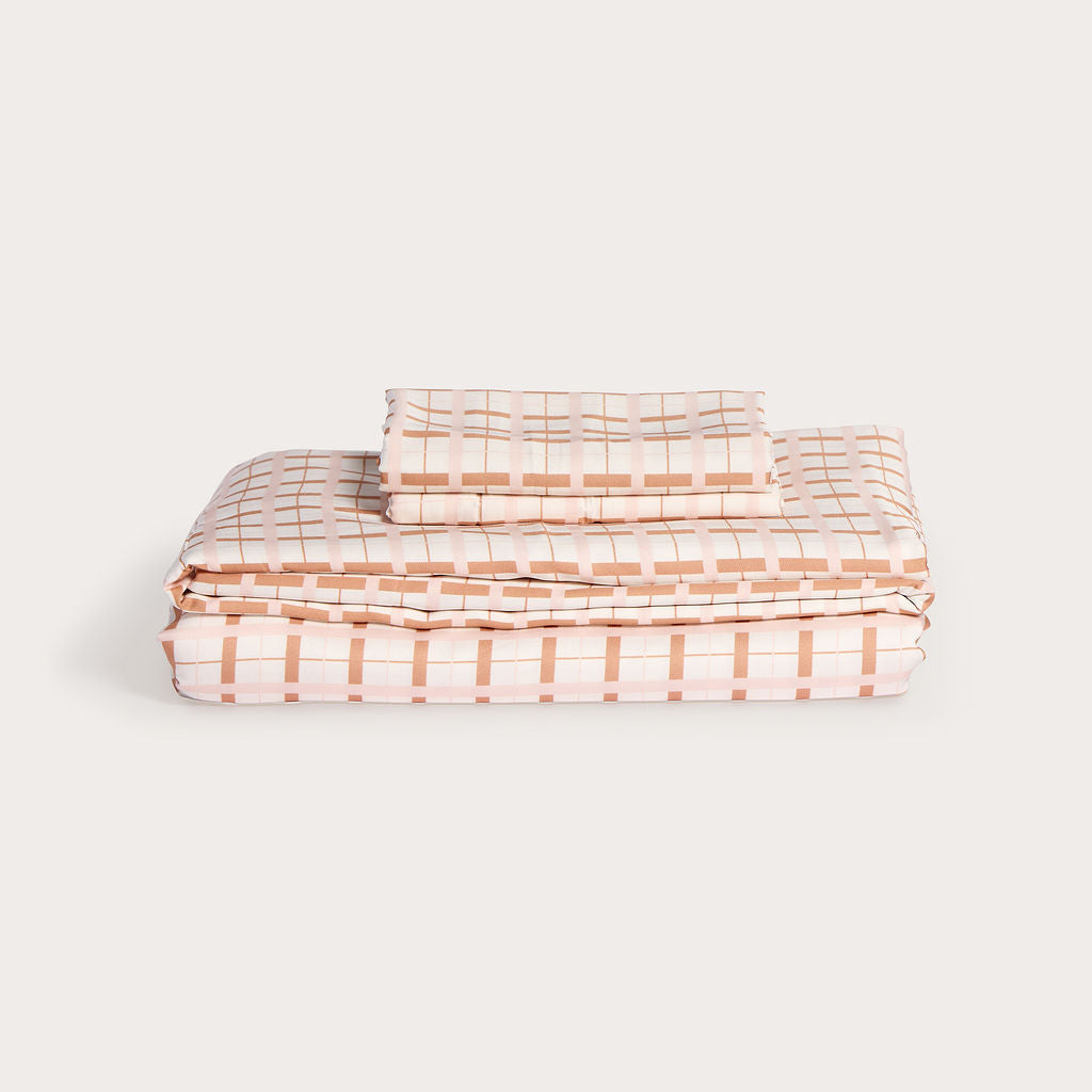 Bamboo Sheet Set Maple Check | Breathable, Soft & OEKO-TEX Certified ...